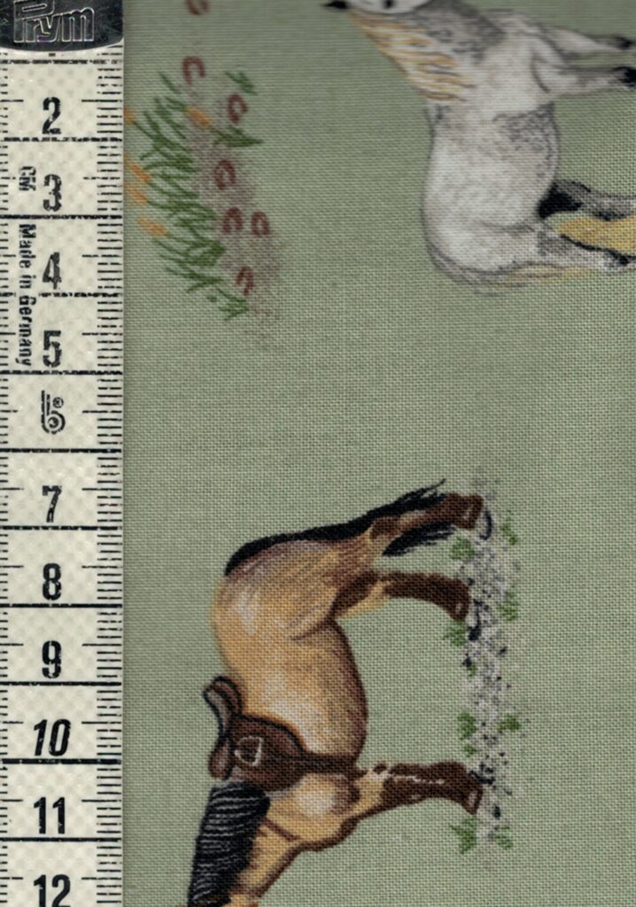Tissu patchwork enfant vert chevaux – la Récré : l'art de créer